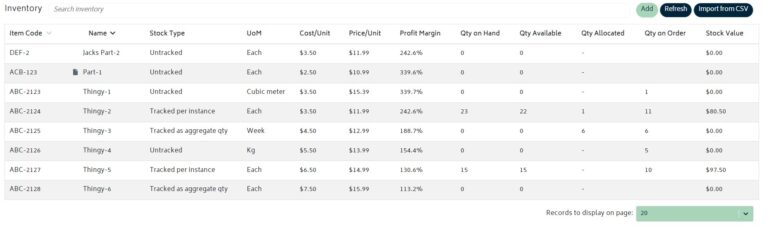 Inventory Management - Gojee App: Xero Business Management Software