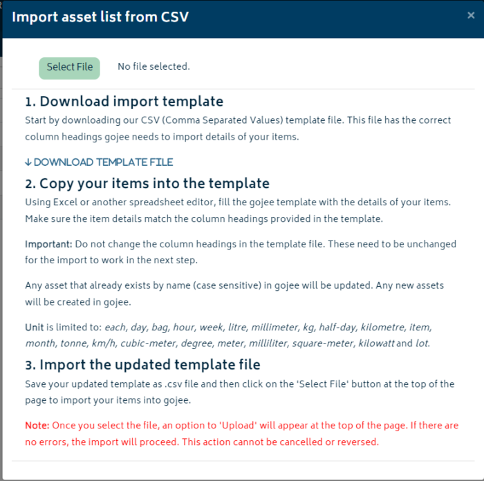Importing and Exporting Data - Gojee App