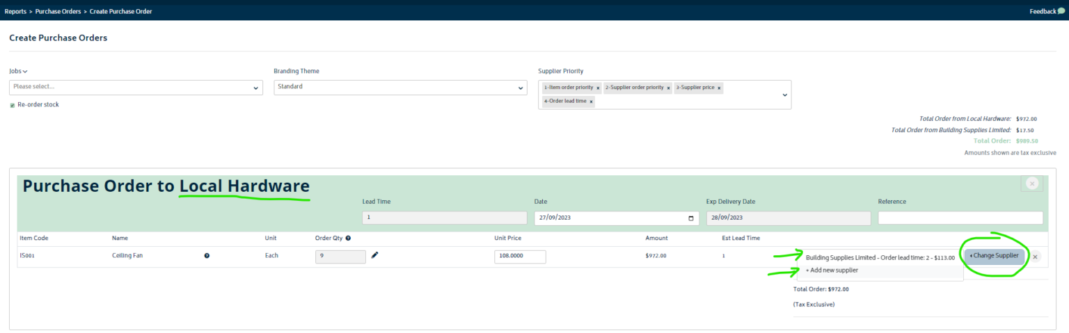Create Purchase Orders - Gojee App: Xero Business Management Software