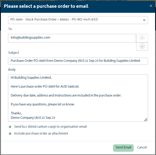View, Edit and Email Purchase Orders - Gojee App: Xero Business ...
