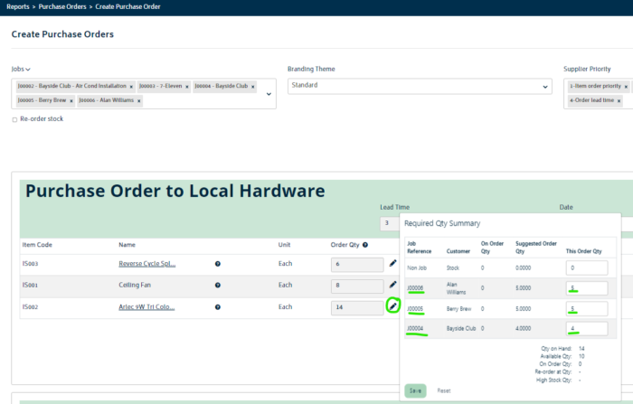 Create Purchase Orders - Gojee App: Xero Business Management Software