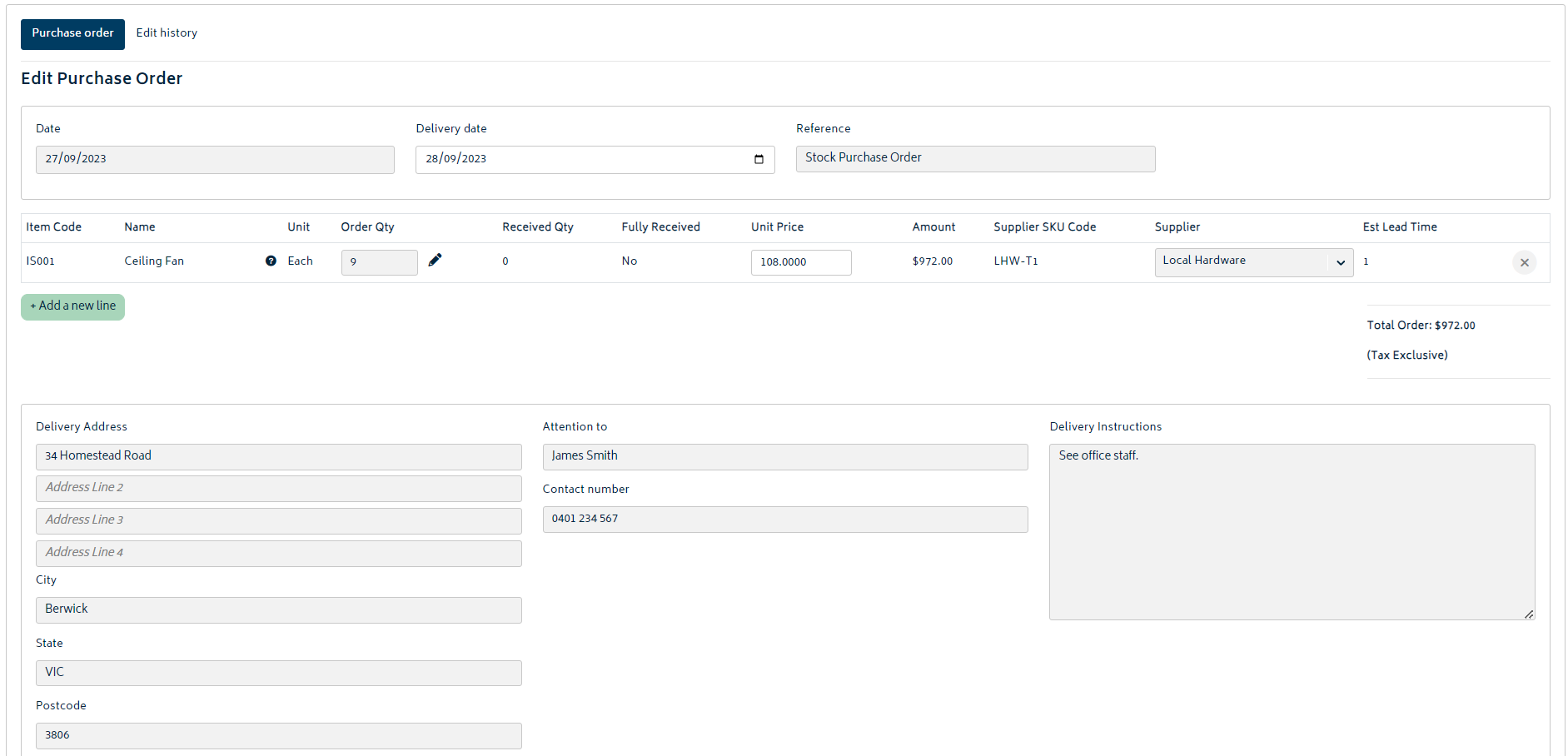 View, Edit and Email Purchase Orders - Gojee App: Xero Business ...