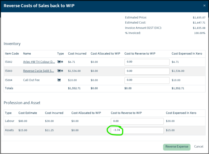 Using the WIP mode - Gojee App: Xero Business Management Software