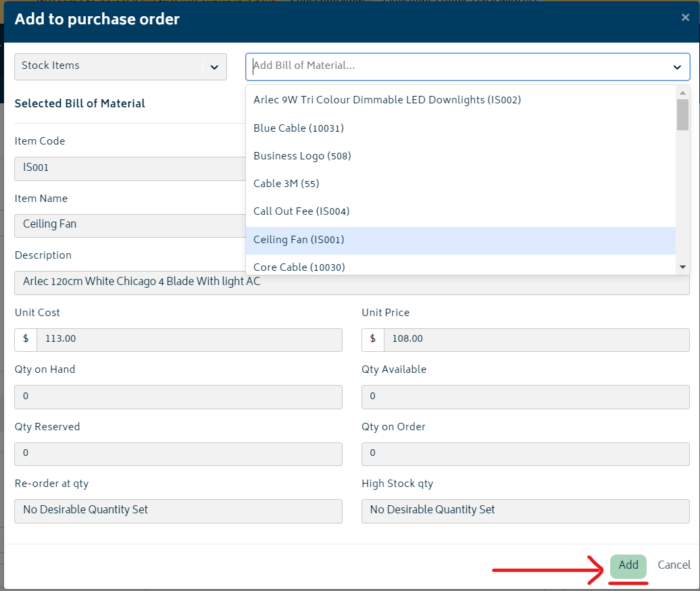 Create Purchase Orders - Gojee App: Xero Business Management Software