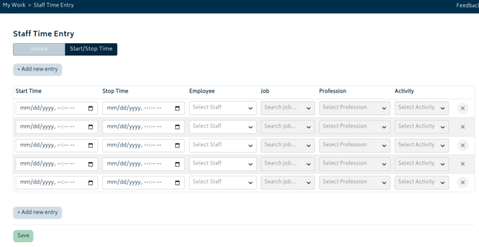 Bulk Time Entry - Gojee App: Xero Business Management Software