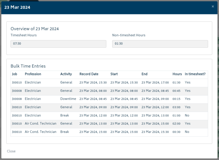Staff Timesheets - Gojee App: Xero Business Management Software