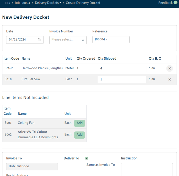 Job Actions - Gojee App: Xero Business Management Software