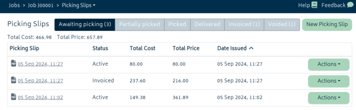 Job Actions - Gojee App: Xero Business Management Software