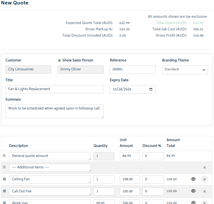 Create Quotes & Estimates - Gojee App: Xero Business Management Software