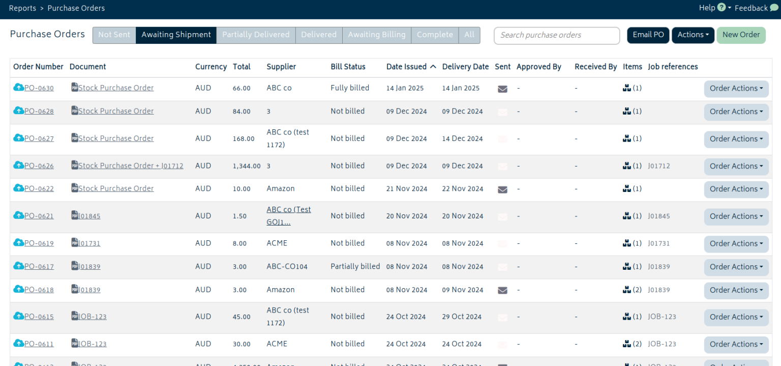 View, Edit and Email Purchase Orders - Gojee App: Xero Business ...
