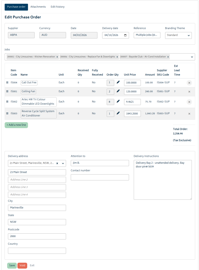 View, Edit and Email Purchase Orders - Gojee App: Xero Business ...